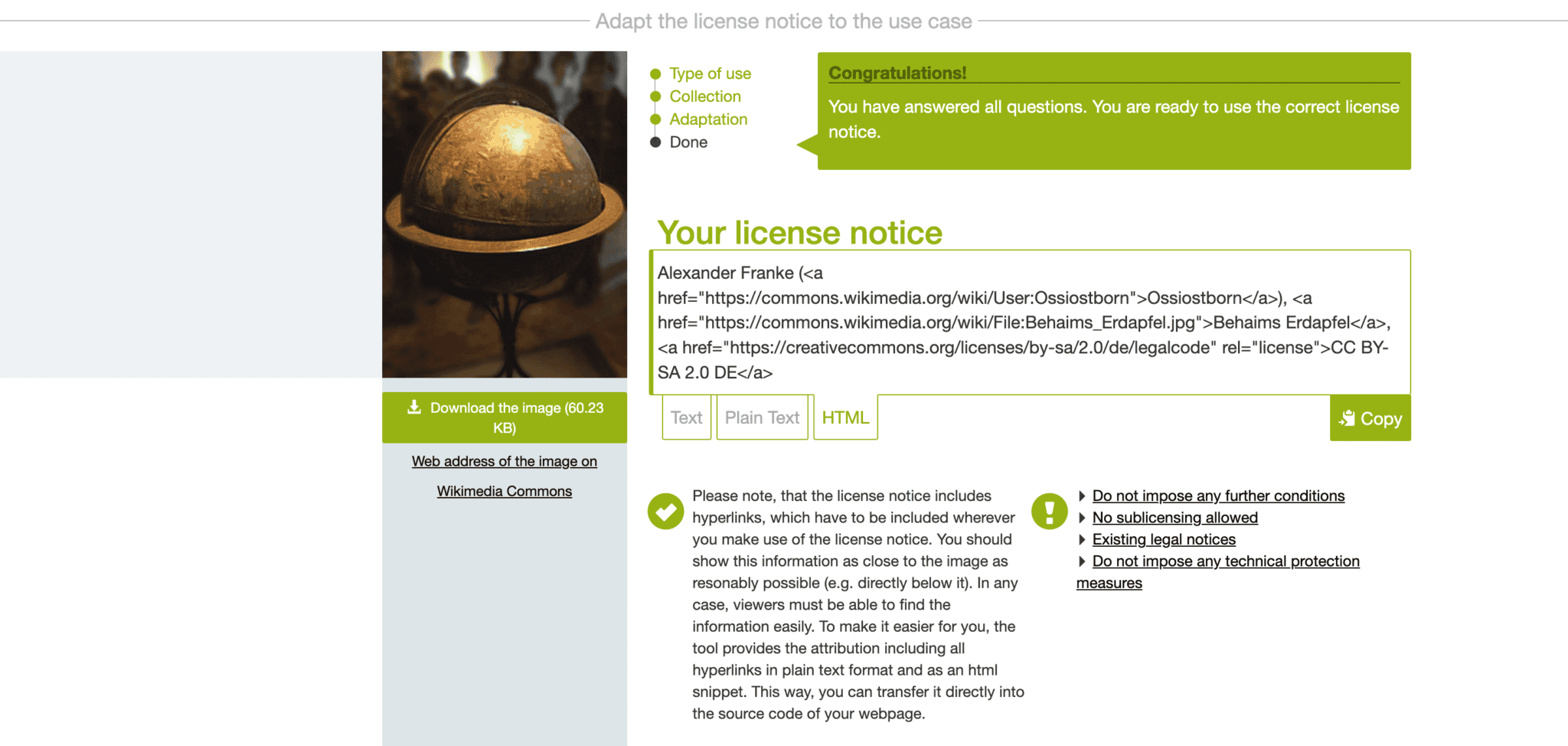How to credit images from Wikimedia Commons? - Image Source Control