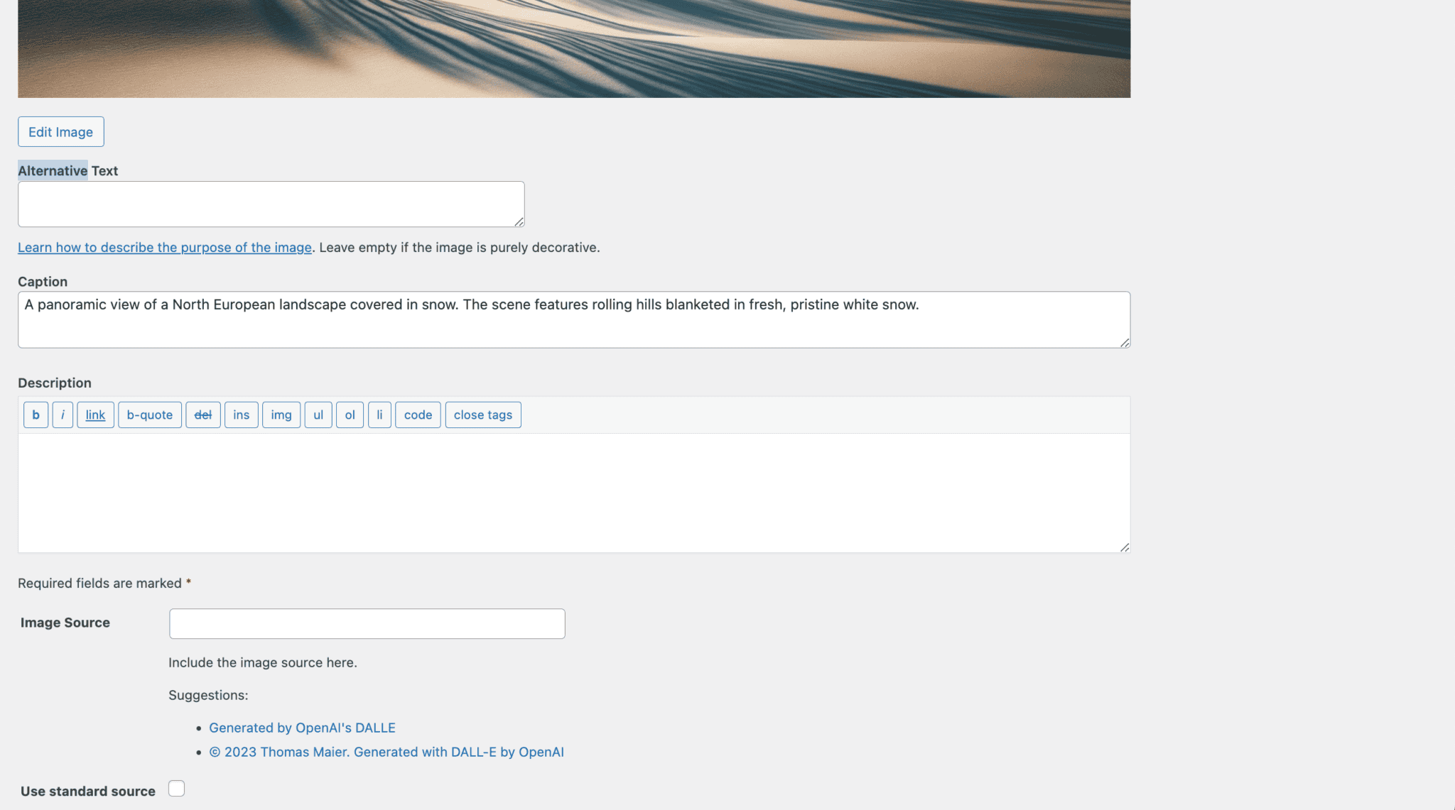IPTC copyright displayed as an image caption in WordPress - Image ...